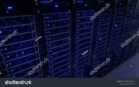 현대적인 인테리어 서버 룸 데이터 센터어두운 스톡 일러스트 2066399273 Shutterstock