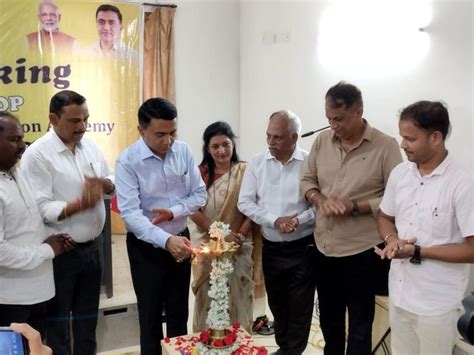 Chief Minister Dr Pramod Sawant Lighting The Traditional Lamp To Mark