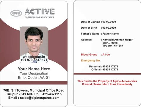 Adding Employee Id Card Template Microsoft Excel With Stunning Design For Employee Id Card