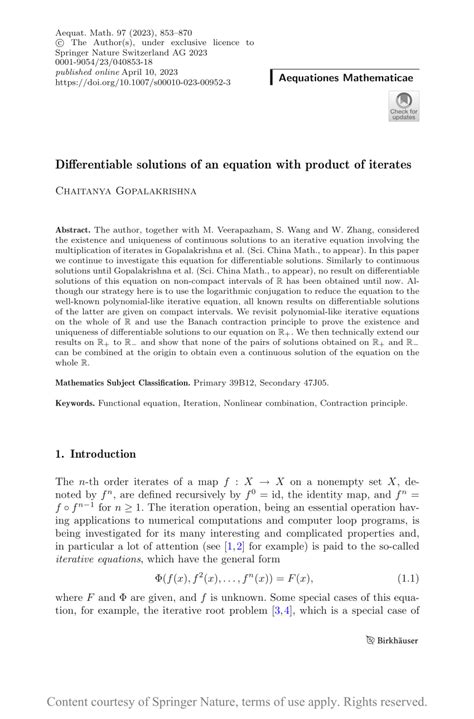 Differentiable Solutions Of An Equation With Product Of Iterates Request Pdf