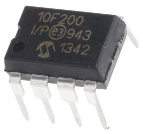microchip pic10f200 i p 8bit pic microcontroller pic10f 4mhz 256 x 12 words flash 8 pin