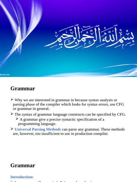 lec 01 grammar derivations parse tree pdf computer programming