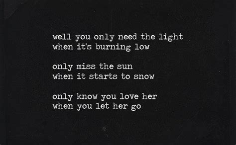 Only Know You Love Her When You Let Her Go Lyrics