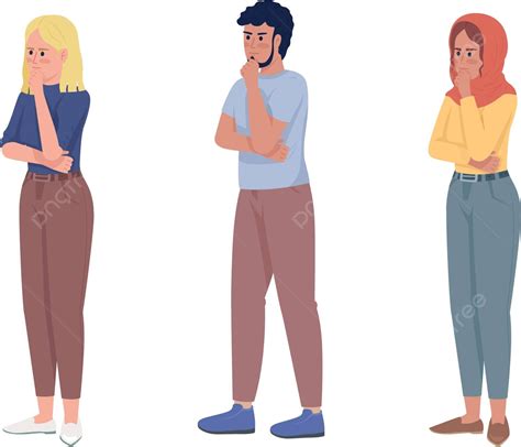 Set Of Semiflat Color Vector Characters For Strategic Thinkers Vector
