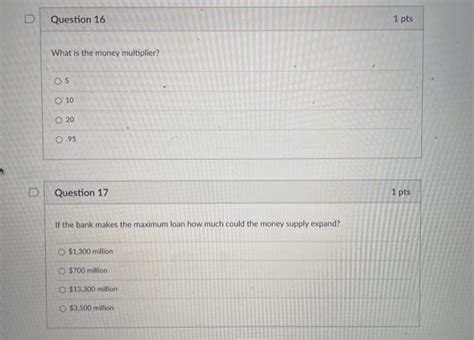 Solved Question 14 1 Pts Use The Following To Answer