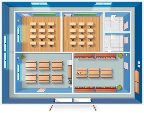 Classroom Floor Plan Design Premium Vector