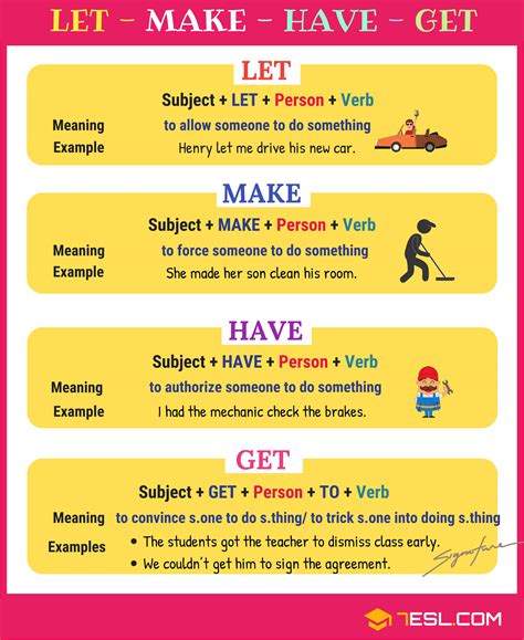 Causative Verbs In English Let Make Have Get 7 E S L