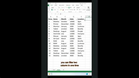 Filter In Excel Shorts Exceltricks Educationalvideo Exceltutorial Youtubeshorts