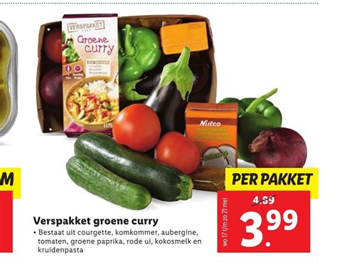 Verspakket Groene Curry Aanbieding Bij Lidl