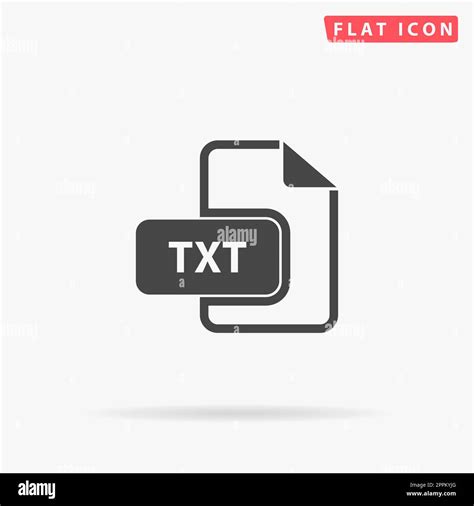 Txt Text File Extension Simple Flat Black Symbol With Shadow On White