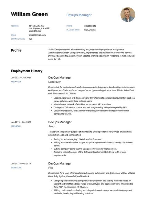 Devops Manager Resume Examples Guide Artofit
