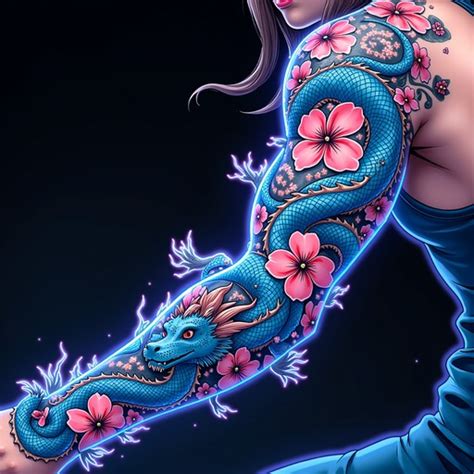 Free Glowing Tattoo Art Image Tattoo Anime Turquoise Download At