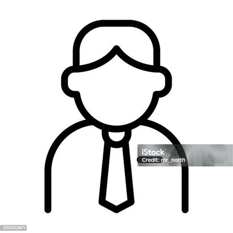 장교 아이콘 얇은 선 스타일 벡터 일러스트 레이 션 그래픽 디자인 고립 색상에 대한 스톡 벡터 아트 및 기타 이미지 고립 색상 남자 사업가 디자인 요소 Istock
