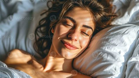 Ai Generated A Woman Laying In Bed And Smiling Generative Ai 36776146