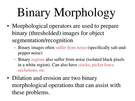 Ppt Mathematics Of Binary Morphology And Applications In Vision