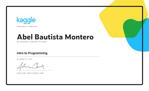 abel bautista montero completed the intro to programming course on kaggle
