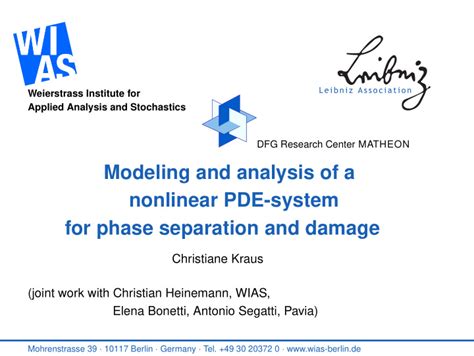 Ppt Modeling And Analysis Of A Nonlinear Pde System For Phase