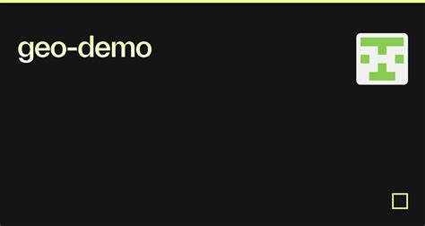 Geo Demo Codesandbox