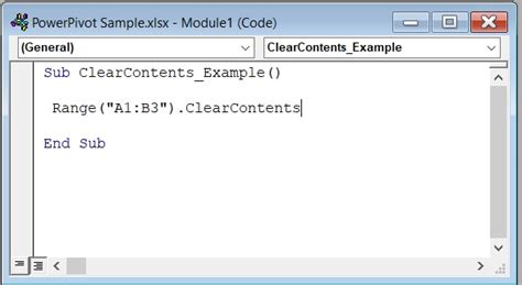 Clear Cell Contents In Excel With Vba