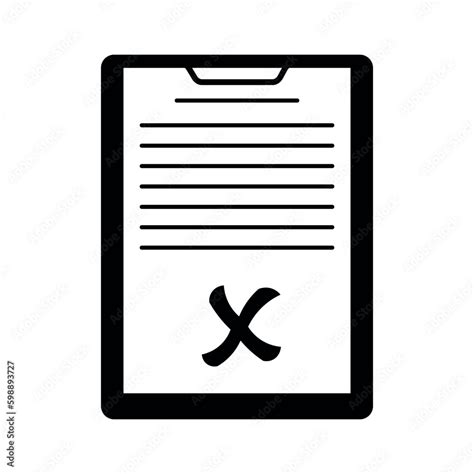 Document Icon Marked With A Cross Agreement Rejected Icon Document With A Cross Resignation