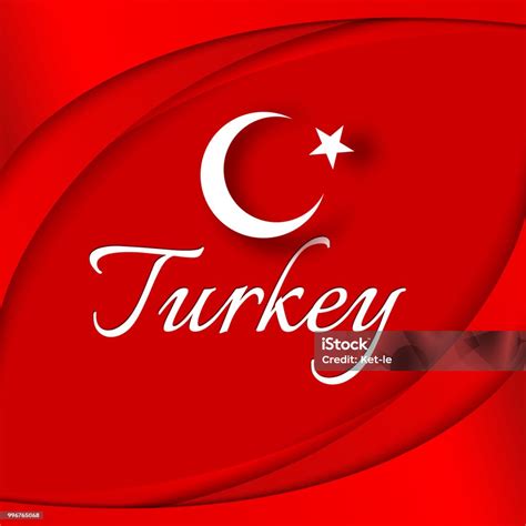 물결 모양의 곡선된 레드 리본 메뉴의 배경에서 스타와 함께 한 달 터키 벡터의 국기의 이슬람 상징의 터키 애국 배경 국가 공휴일에는 터키의 테마 플래그 0명에 대한 스톡