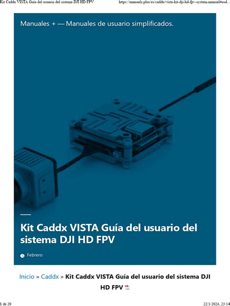 Guía Del Kit Caddx Vista Dji Hd Fpv Pdf Control Remoto Tecnología
