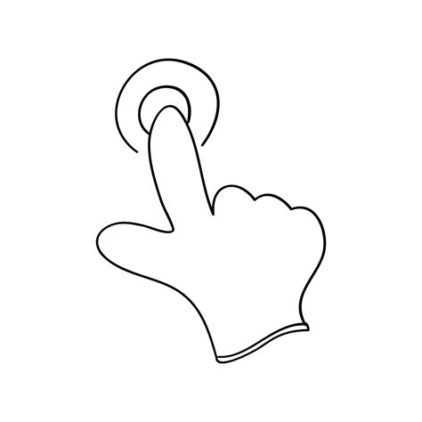 Hand Drawn Hand Pointer Click Icon In Doodle Style Vector Art At Vecteezy