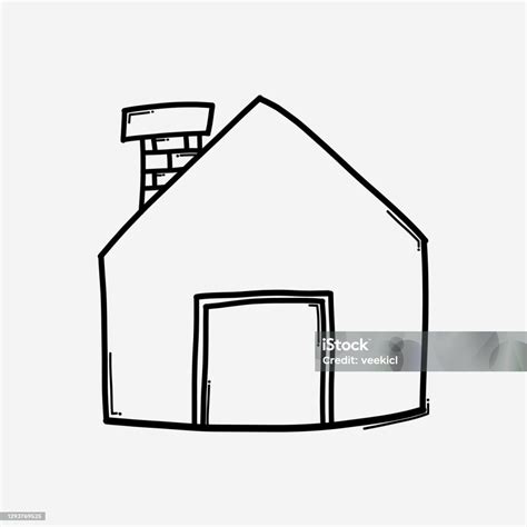 홈 낙서 벡터 아이콘입니다 그리기 스케치 일러스트레이션 손 그린 선 Eps10 건설 산업에 대한 스톡 벡터 아트 및 기타 이미지