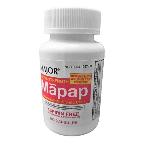 Major Mapap Aspirin Free Extra Strength Pain Relief Tablets 500 Mg