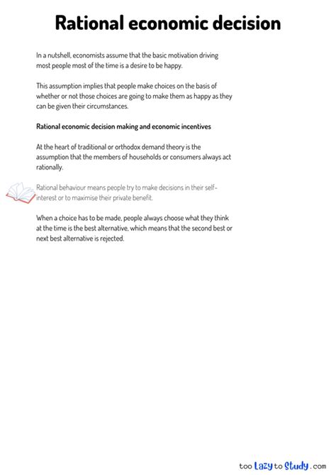 Rational Economic Decision Economics Notes Explained With Diagrams