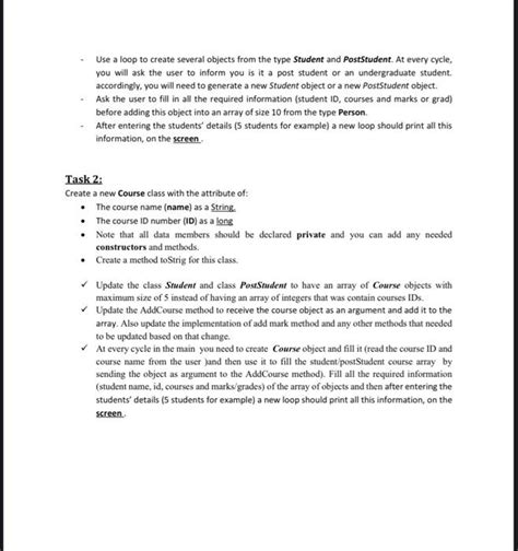 solved complete the following tasks in java within the lab
