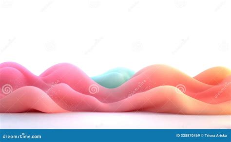 Abstract Waves In Soft Pastel Colors Create A Serene And Modern Visual Landscape Stock