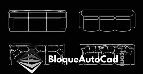 Descarga Gratis Colección De Bloques Autocad De Sofás De 3 Plazas En