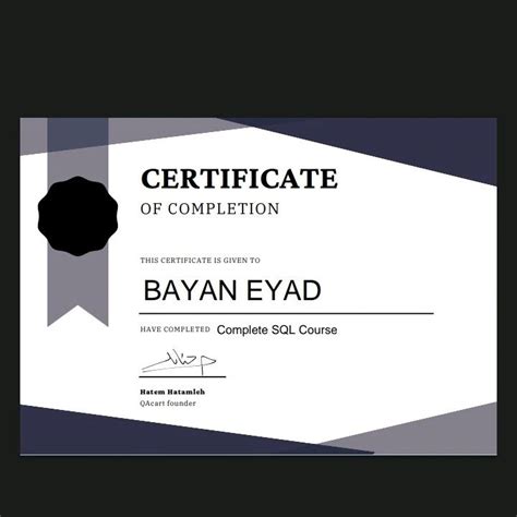Completed Sql Course From Qacart Bayan Eyad🇵🇸 Posted On The Topic Linkedin