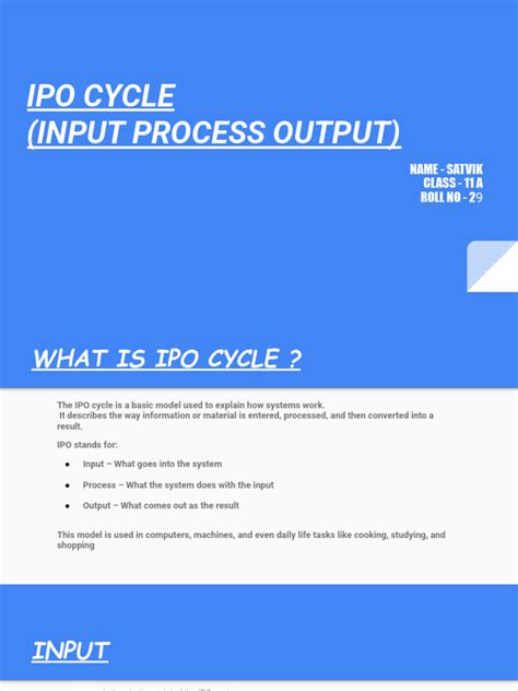 Ipo Cycle Input Process Output Pdf Inputoutput Information Technology