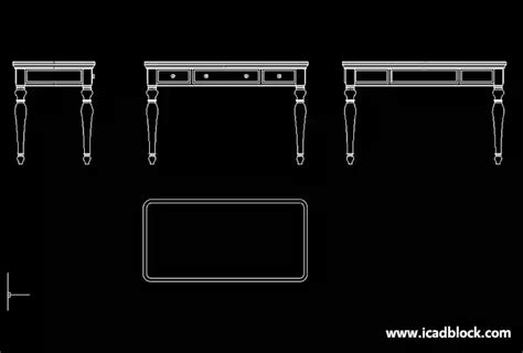Sofa Table Dwg Model In Autocad Icadblock