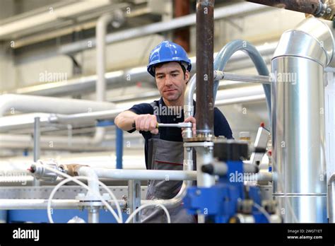 Assembler In An Industrial Plant Assembly And Repair On Site Stock