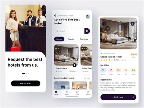 hotel booking app behance