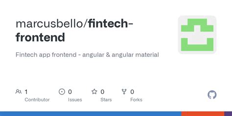 Github Marcusbellofintech Frontend Fintech App Frontend Angular