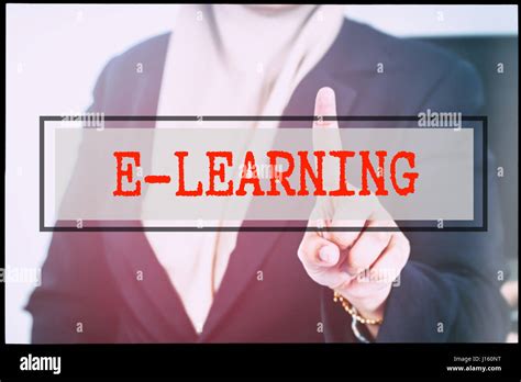 Hand And Text E Learning With Vintage Backgound Technology Concept Hand And Text E Learning With Vintage Backgound Technology Concept