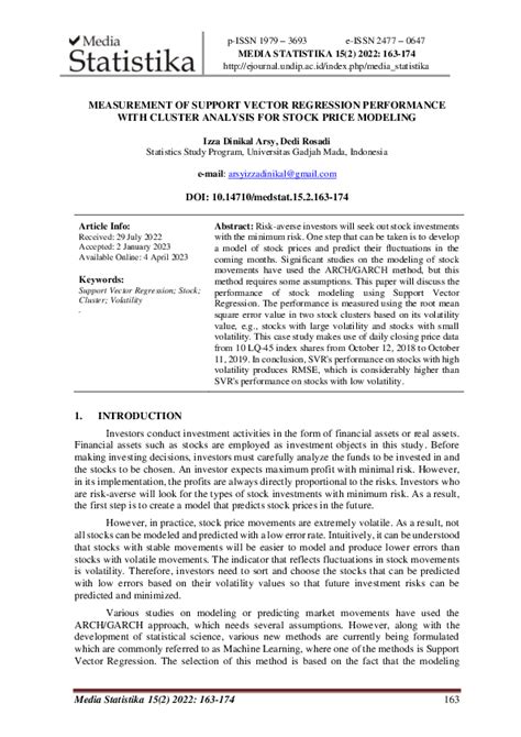 Pdf Measurement Of Support Vector Regression Performance With Cluster