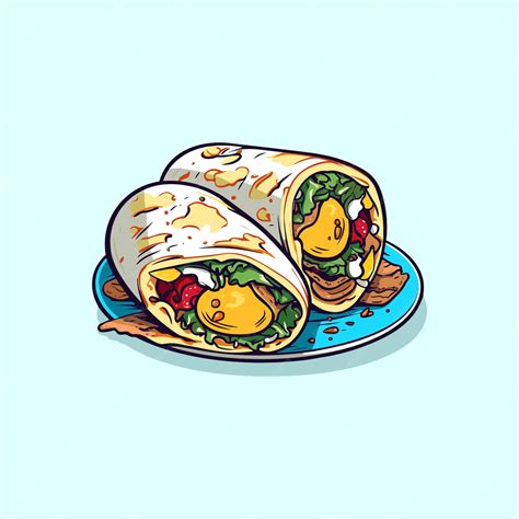Premium Vector Breakfast Burrito Vector Illustration Clean Line And