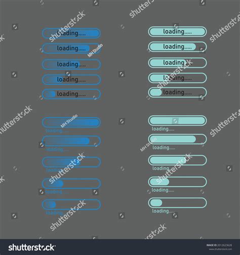 Loading Bar Symbol Vector Set Stock Vector Royalty Free 2012623628