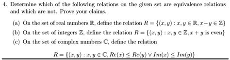 solved determine which of the following relations on the given set ac