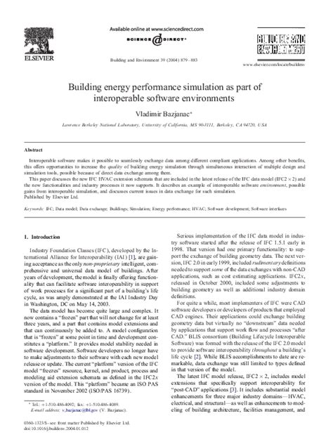 pdf building energy performance simulation as part of interoperable