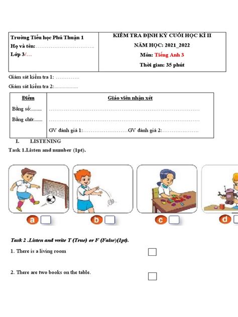 Grade 3 English Test Pdf