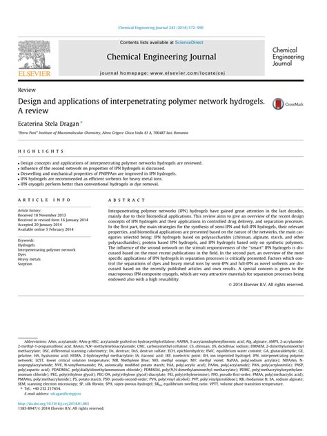 Pdf Design And Applications Of Interpenetrating Polymer Network