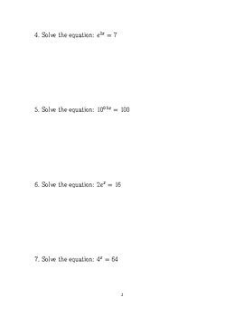 Mastering Exponential Equations: 20 Practice Exercises with Answer Key