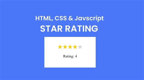 Creating A 5 Star Rating System With Html Css And Javascript Coding