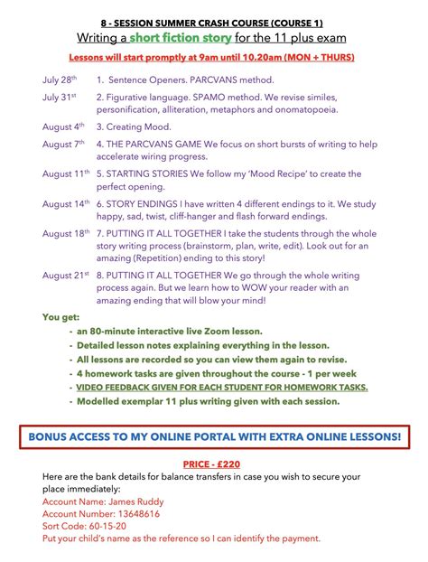 11 Plus Creative Writing Facebook